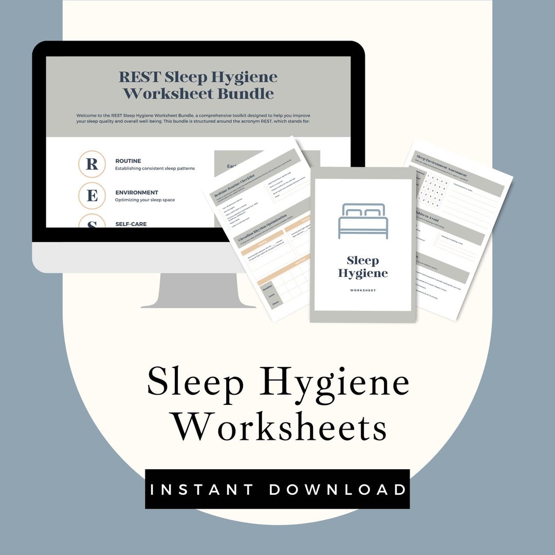 Sleep Hygiene Workbook, Insomnia Tips, Sleep Journal, Therapy ...