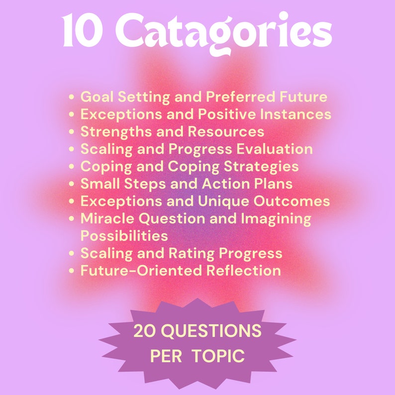 200 Solution Focused Therapy Questions | Session Questions | Counselor ...