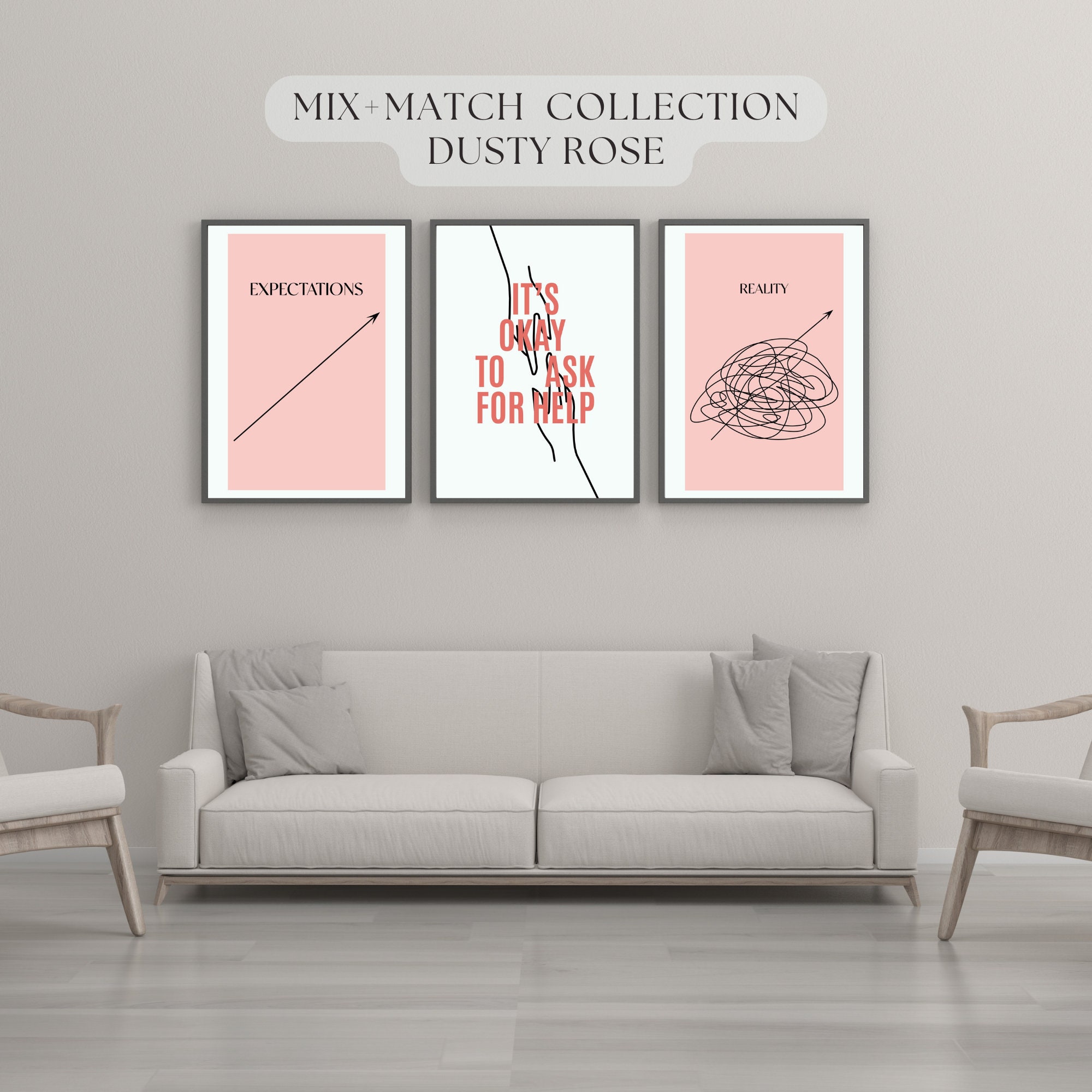 12 Boho Mental Health POSTERS| Gallery Wall | Therapy Decor| Counseling ...