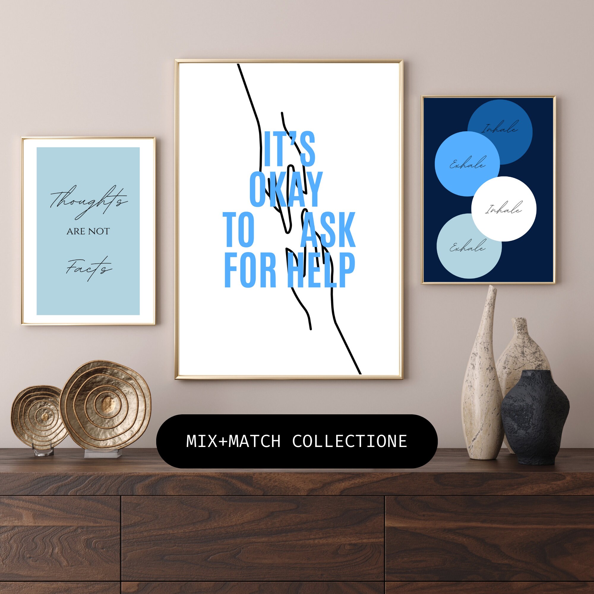 12 Mermaid Mental Health POSTERS| Gallery Wall | Therapy Decor ...