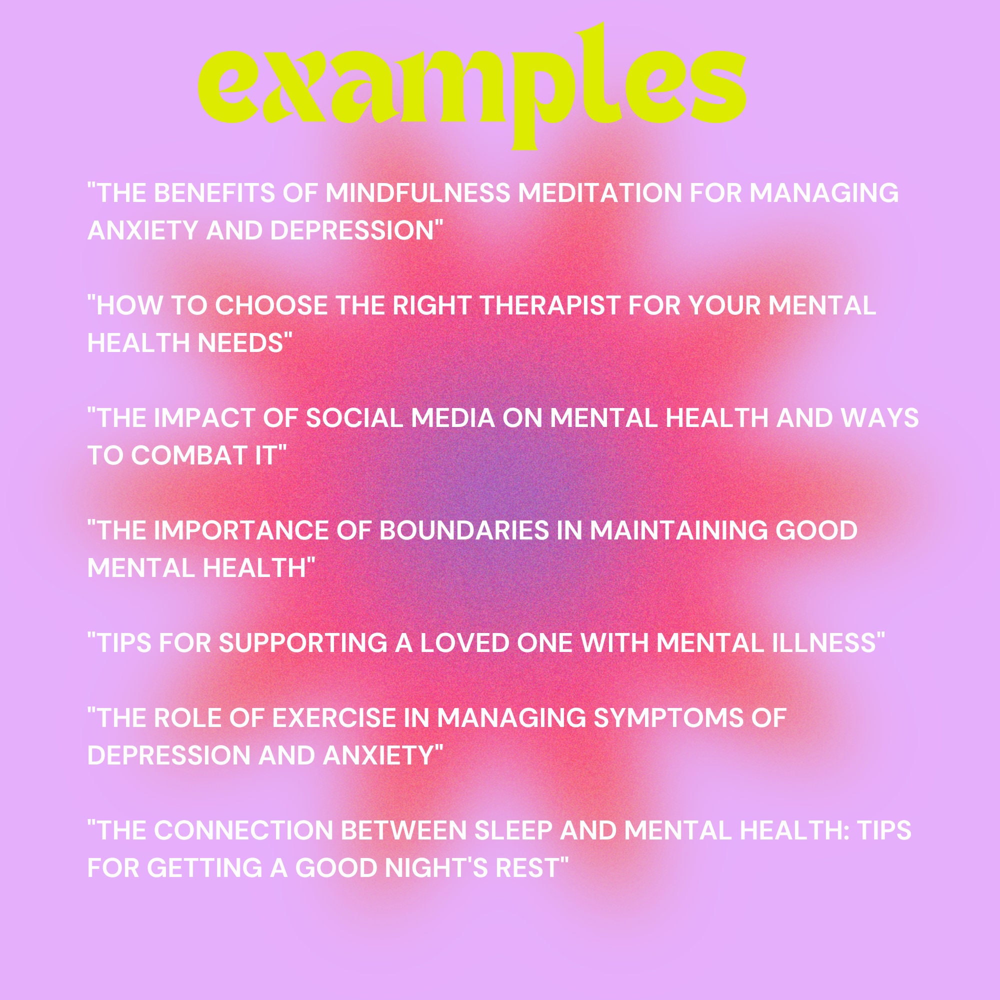 99 Mental Health Blog Post IDEAS | Social Media | IDEAS ONLY | Planning ...