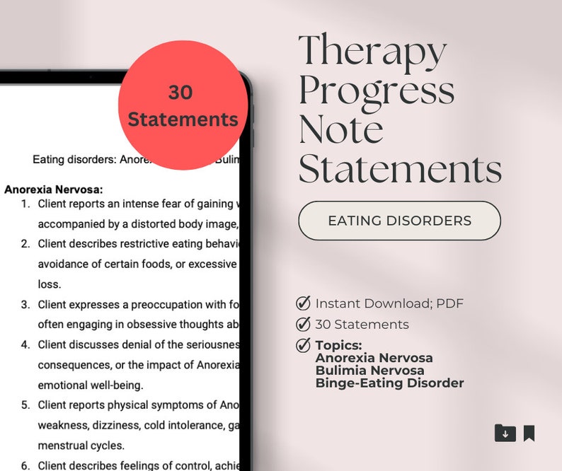 Therapy Progress Note Statements MEGA Bundle| 400 Statements | Instant ...