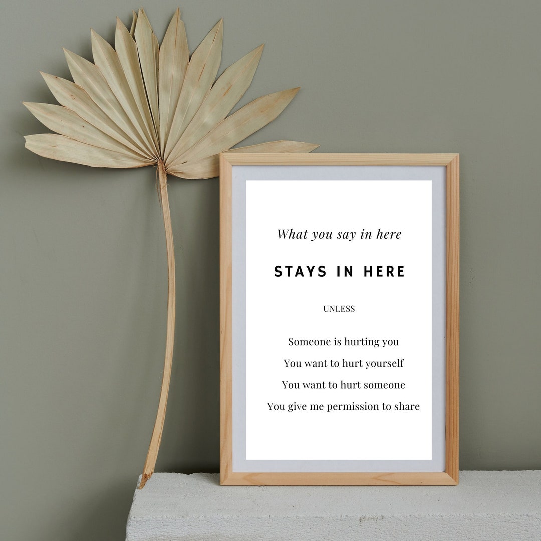 Confidentiality POSTER | Gallery Wall | Therapy Decor| Counseling ...