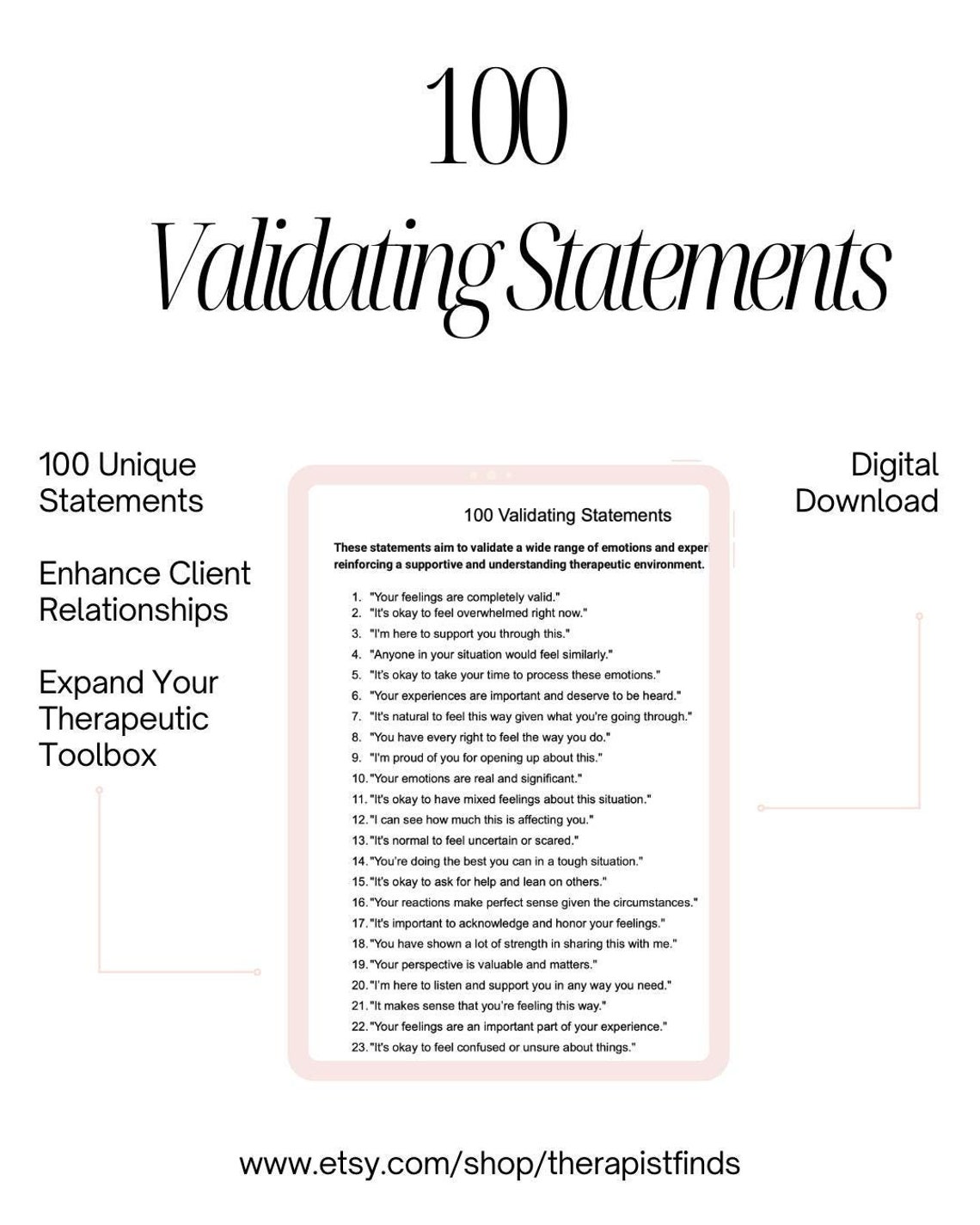 100 Validating Statements | Coaching Interventions | Empathetic ...