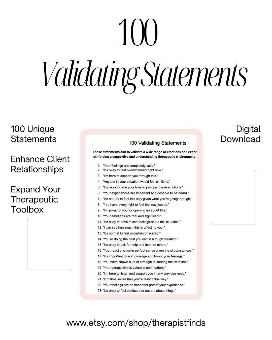 100 Validating Statements | Coaching Interventions | Empathetic ...