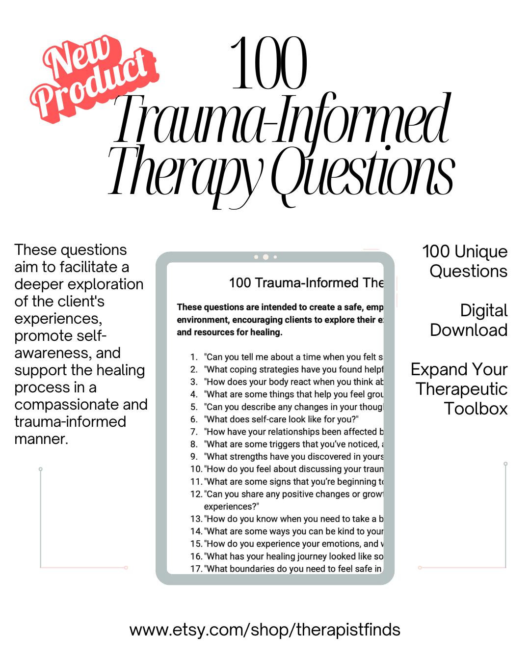 MEGA BUNDLE 300 Therapy Questions | 200 Statements | Trauma-informed ...