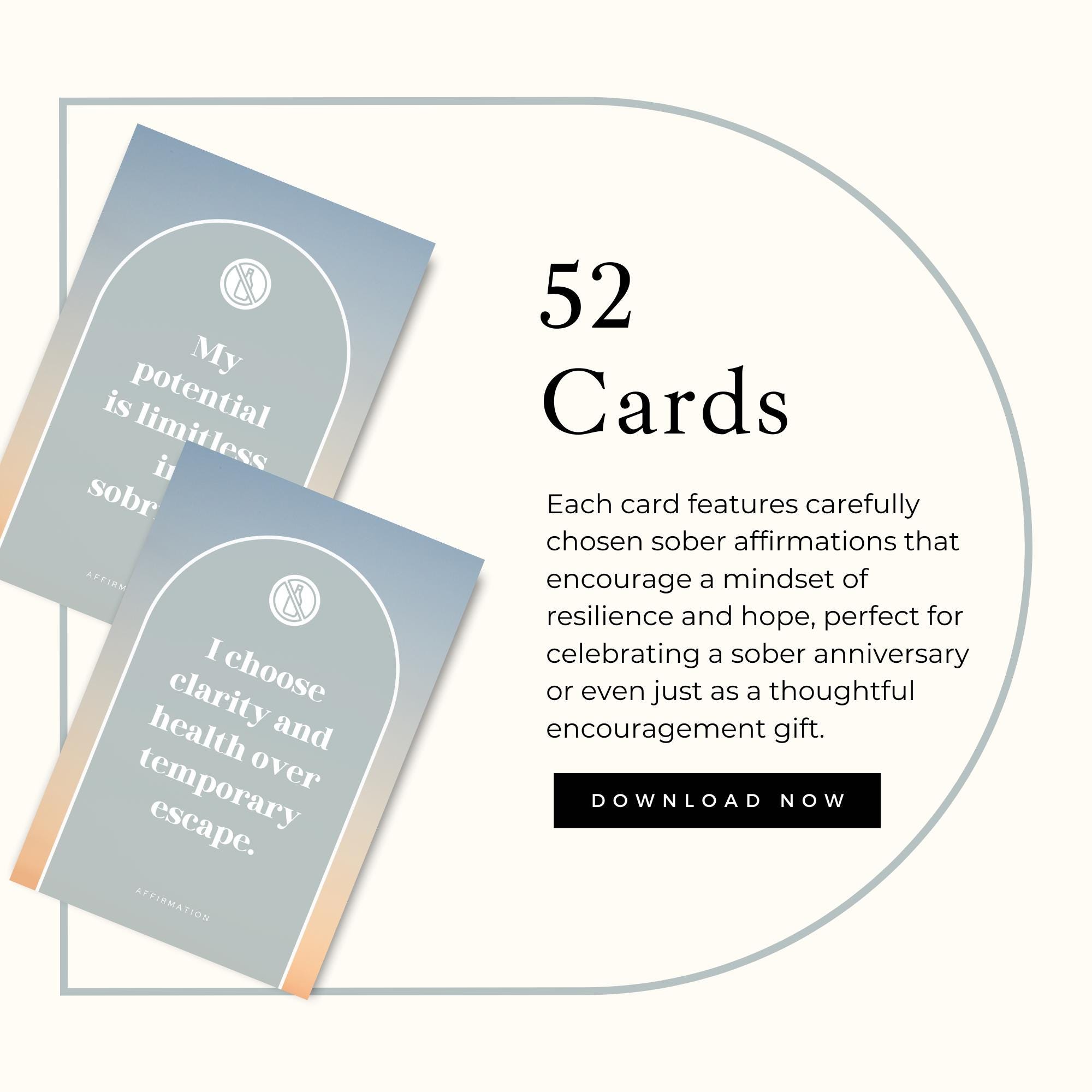 52 Sobriety Affirmation Cards, Digital Download for Addiction Recovery ...