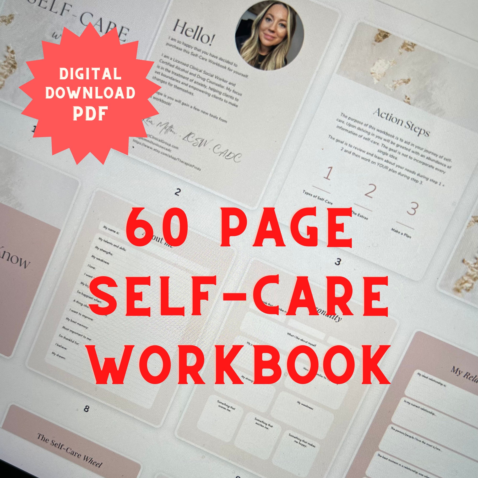 Self-care Workbook | Printable | Digital Download | Created by Licensed ...