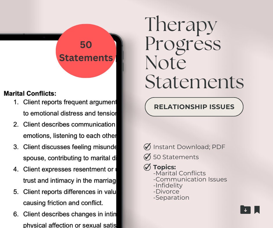 Therapy Progress Note Statements MEGA Bundle| 400 Statements | Instant ...