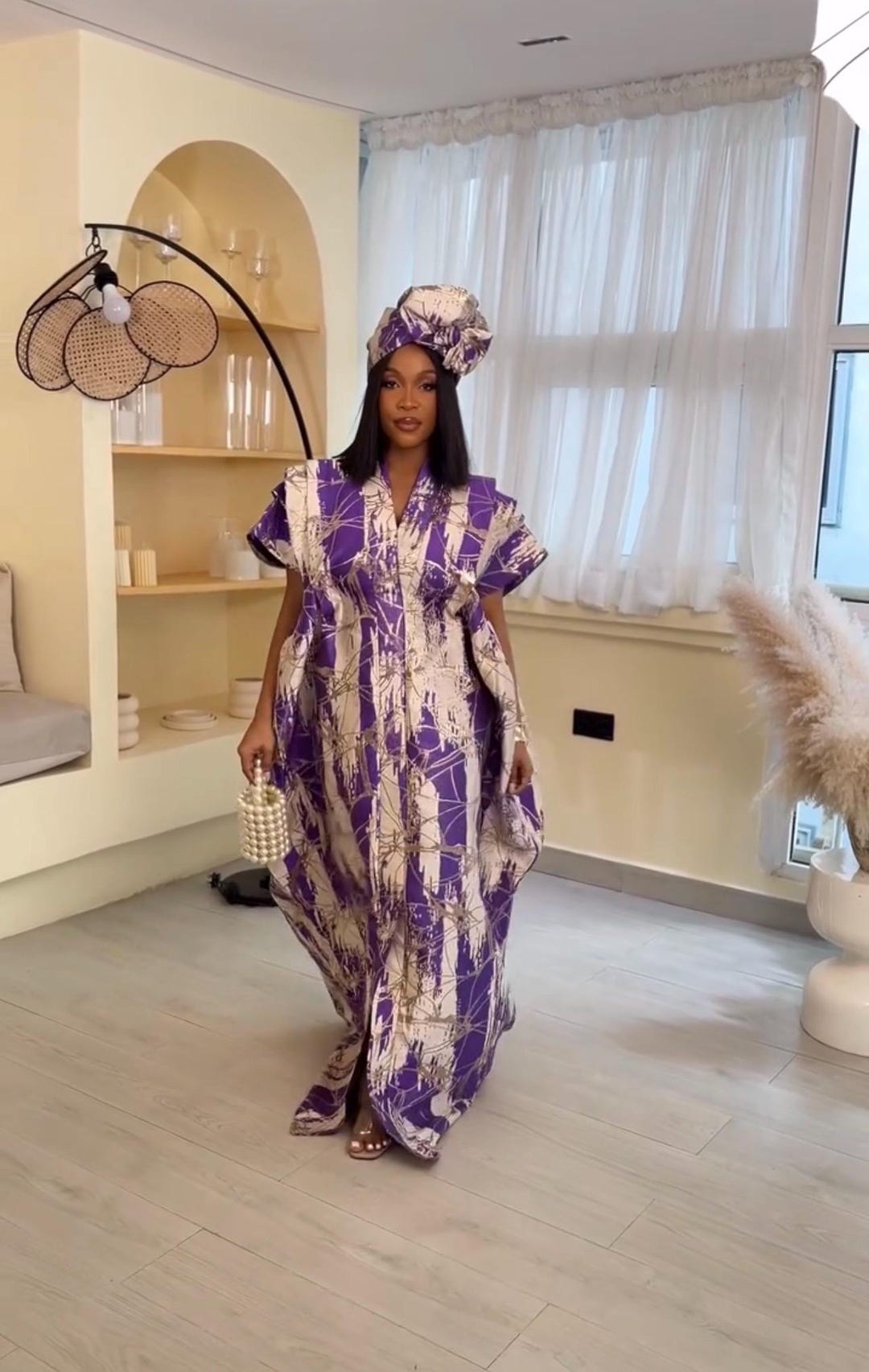 African Brocade Boubou Dress Rich Aunty Danshiki Kaftan Jalabiya ...