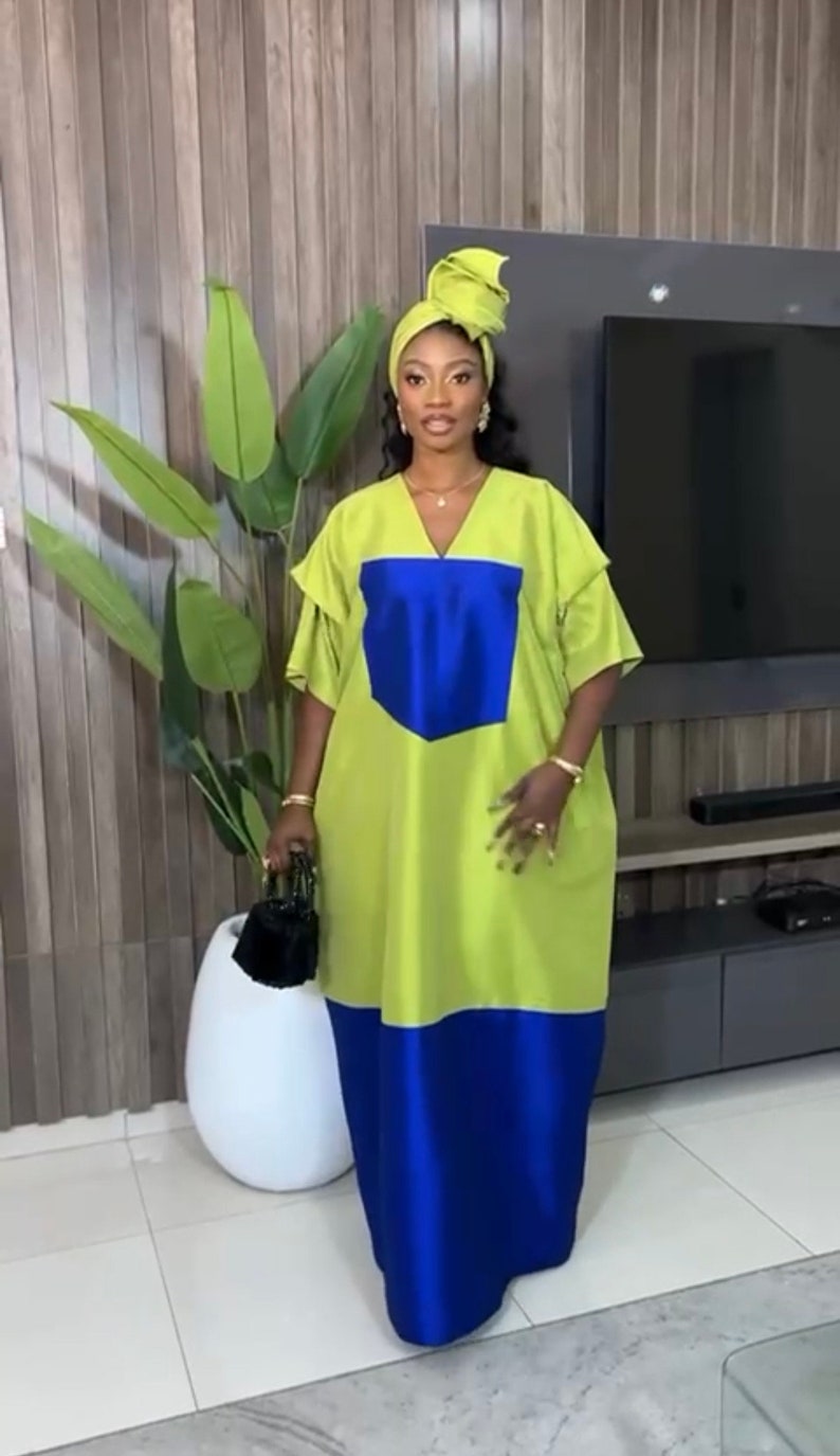 African Mikado Boubou Dress Danshiki Kaftan African Print Dress ...