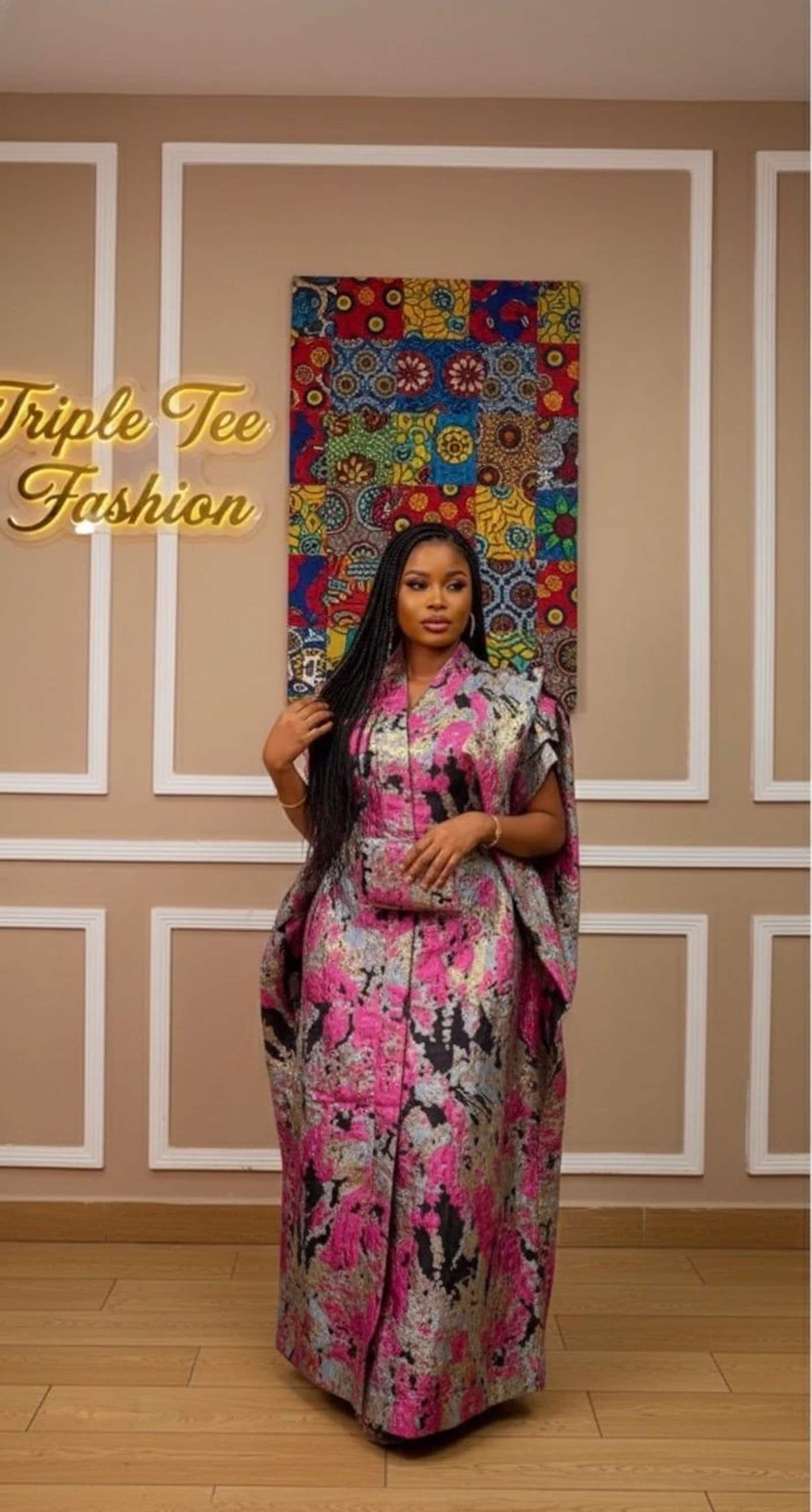 African Brocade Boubou Dress| Rich Aunty| Danshiki | Kaftan| Jalabiya ...
