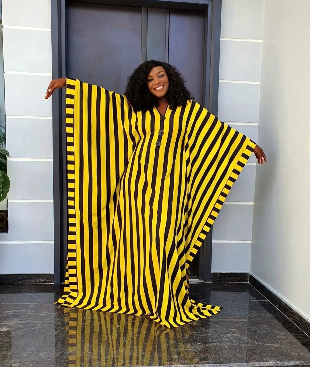 African Crepe Dress|summer Danshiki |crepe Kaftan| African Print Dress ...