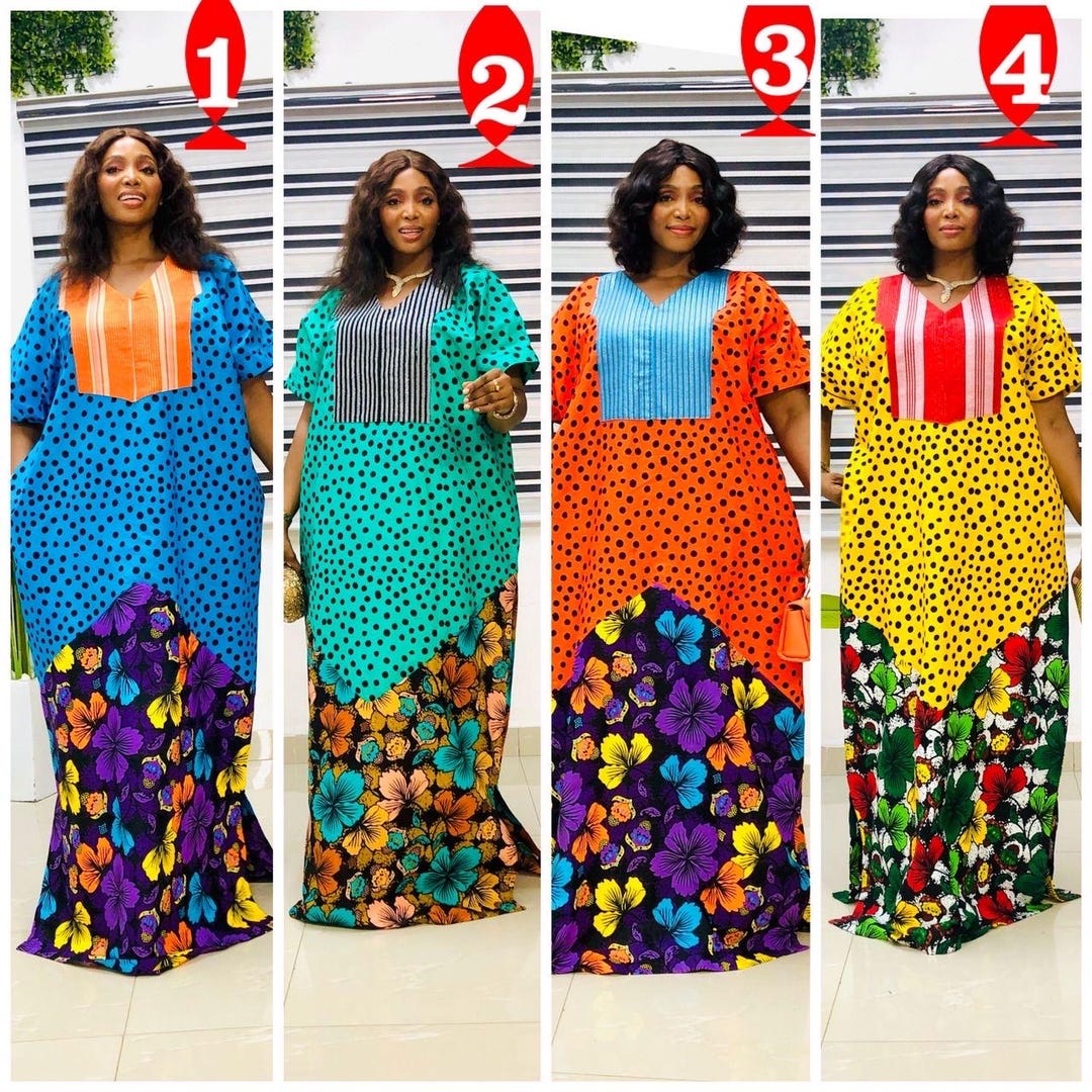 African Ankara Boubou Dress| Bubu Danshiki | Kaftan| Handmade African ...