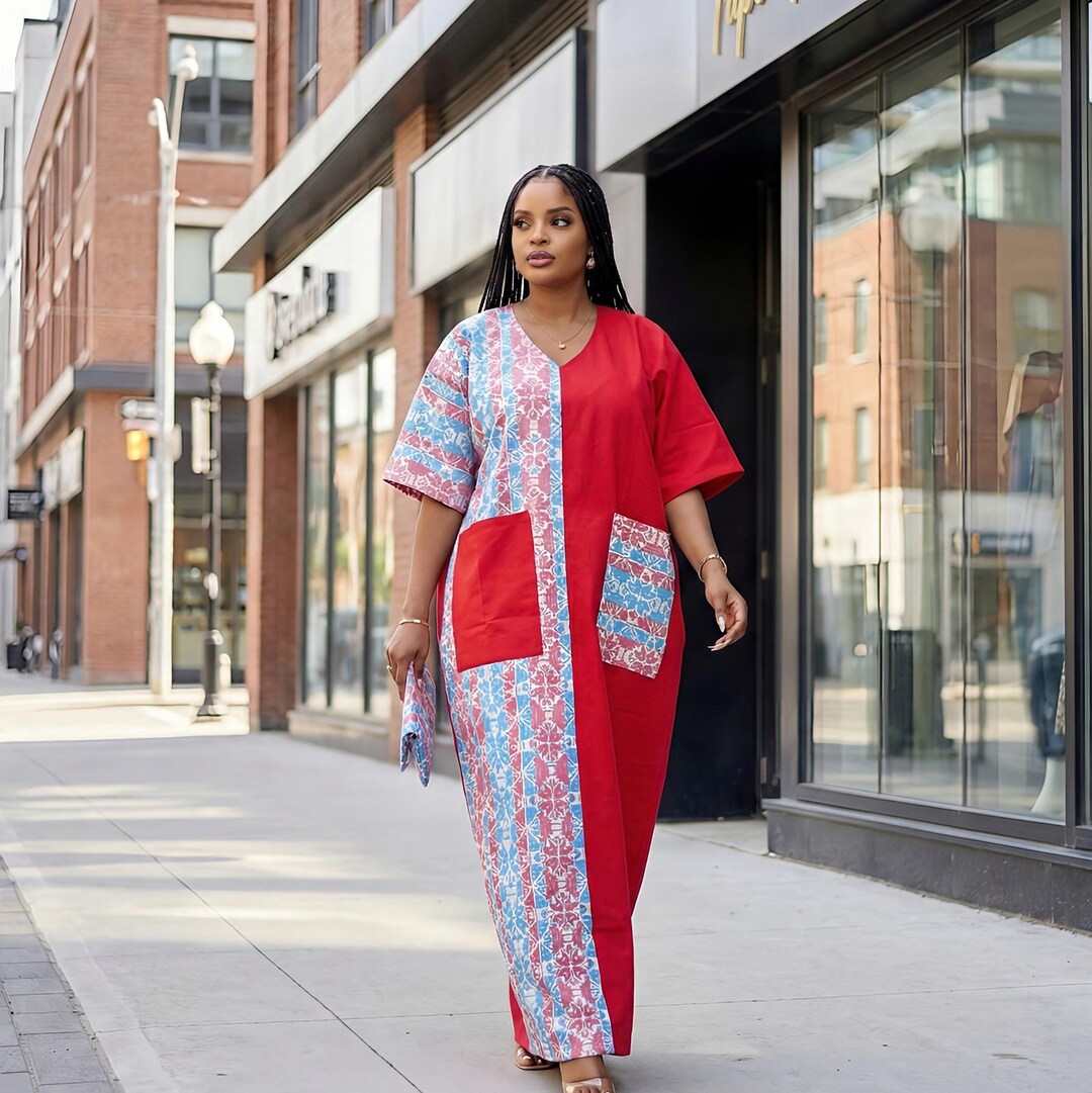 Akwete Aso Oke Boubou Dress With Scarf | African Kaftan, Traditional ...