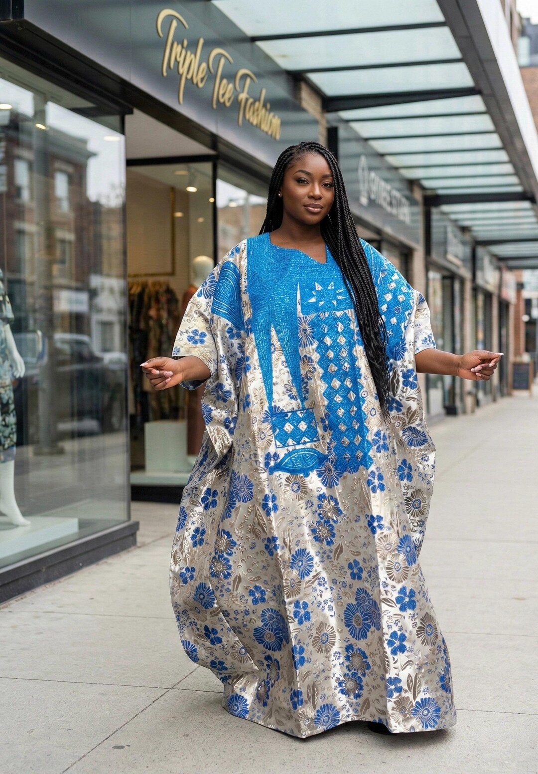 Damask Brocade Agbada Dress With Tinko Embroidery | Nigerian Fashion ...