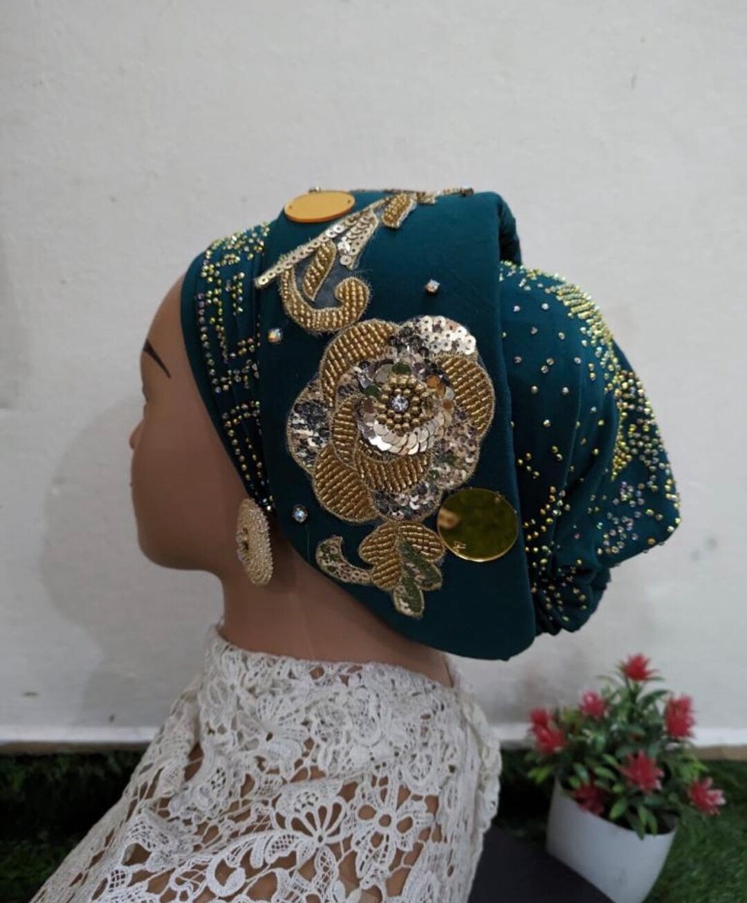 Luxury Turban Hat for Ladies Pre Tied Hat Pre Styled Head Tie Ready to ...