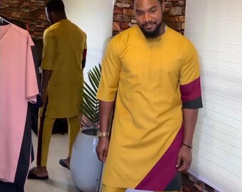 African Men Top and Trouser| Atiku | Yoruba Men Outfit| Nigerian Men ...