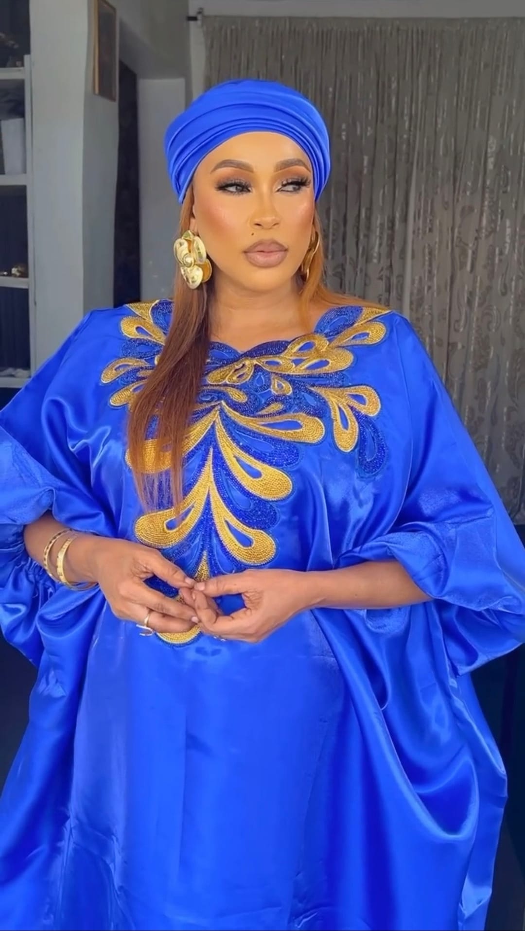 African Embroidery Liquid Mikado Boubou | Mikado | Long Danshiki ...