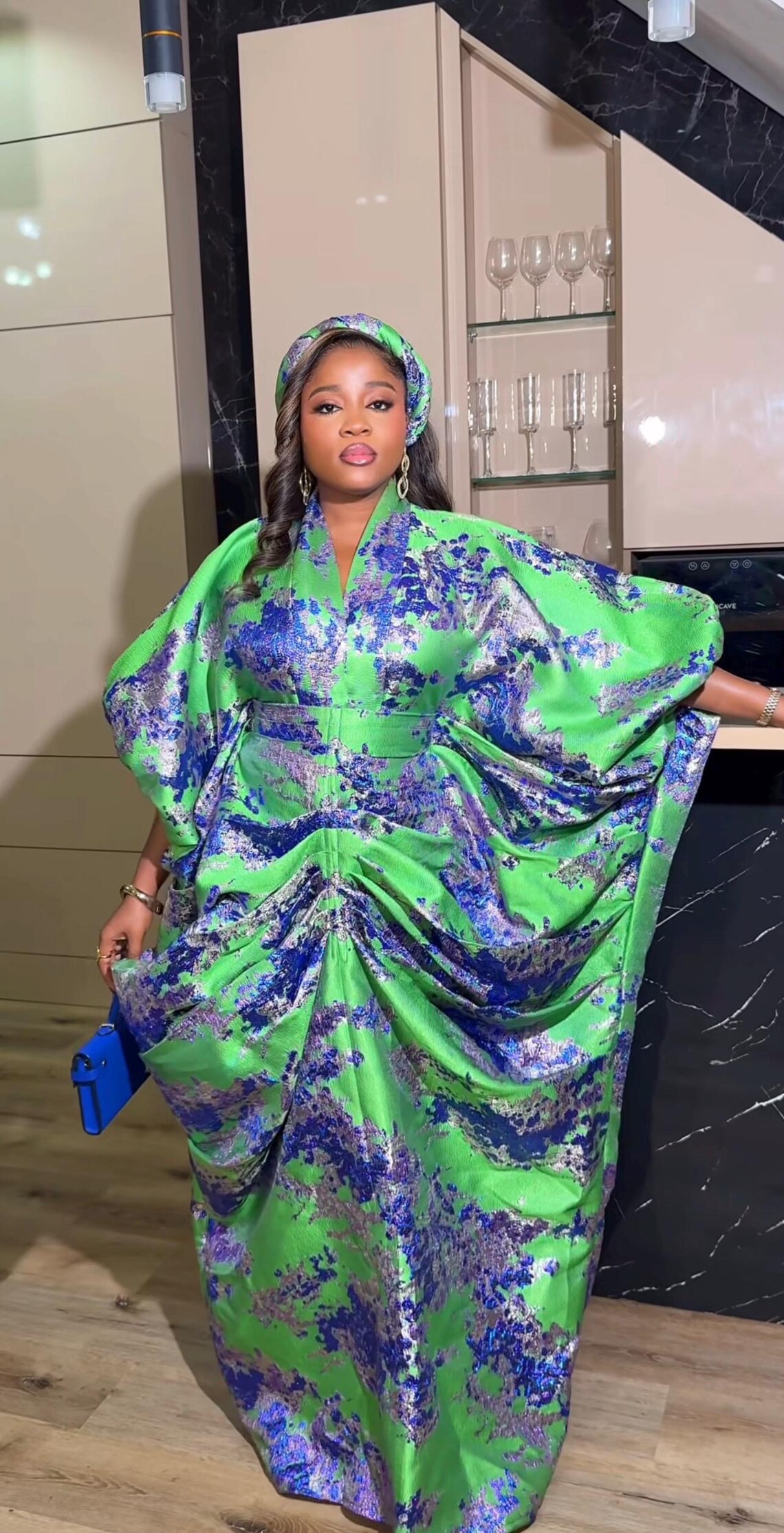 Brocade Boubou Dress With Matching Scarf | Nigerian Kaftan - Etsy