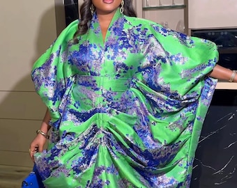 African Brocade Boubou Dress| Rich Aunty| Danshiki | Kaftan| Jalabiya ...