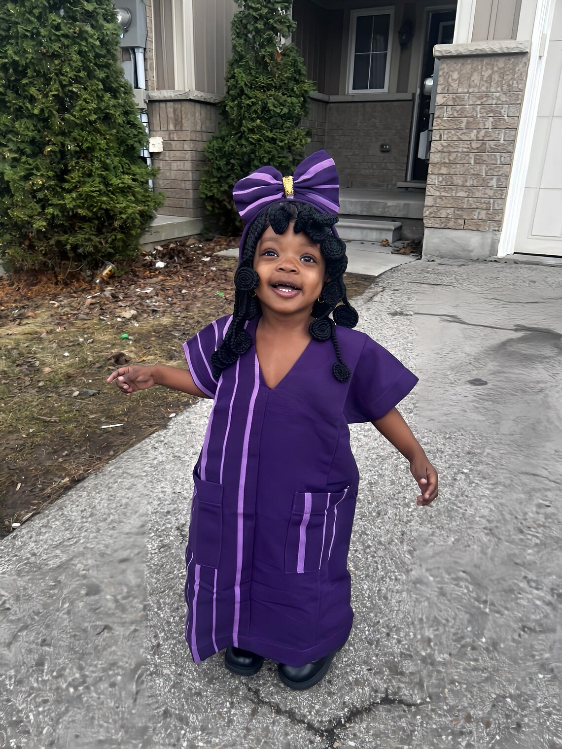 African Aso Oke Boubou Dress for Kids | Nigerian Baby Girl Outfit - Etsy