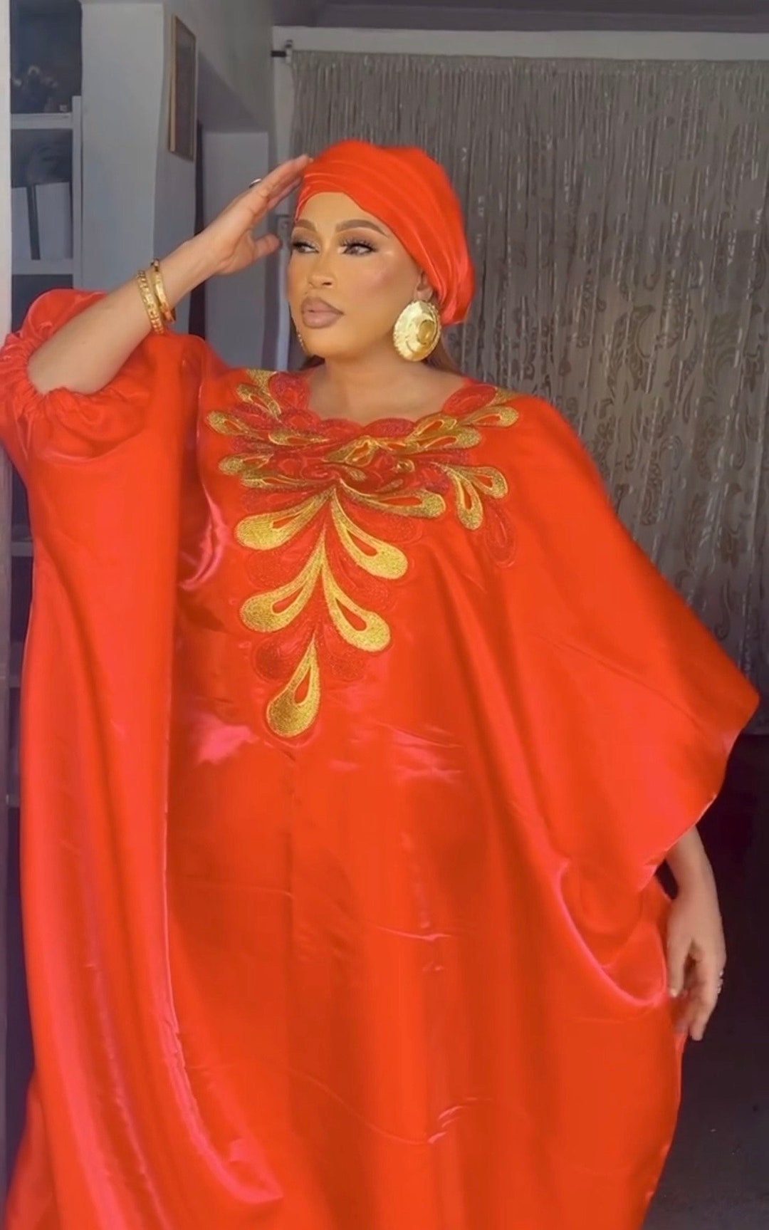 African Embroidery Liquid Mikado Boubou | Mikado | Long Danshiki ...