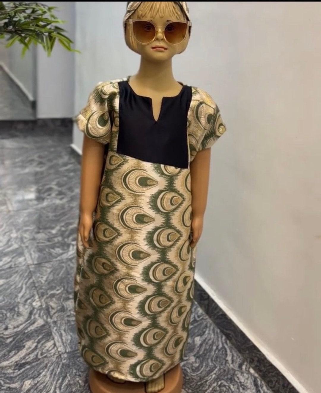 African Boubou Dress for Kids| Brocade African Baby Girl Outfit| Eid ...