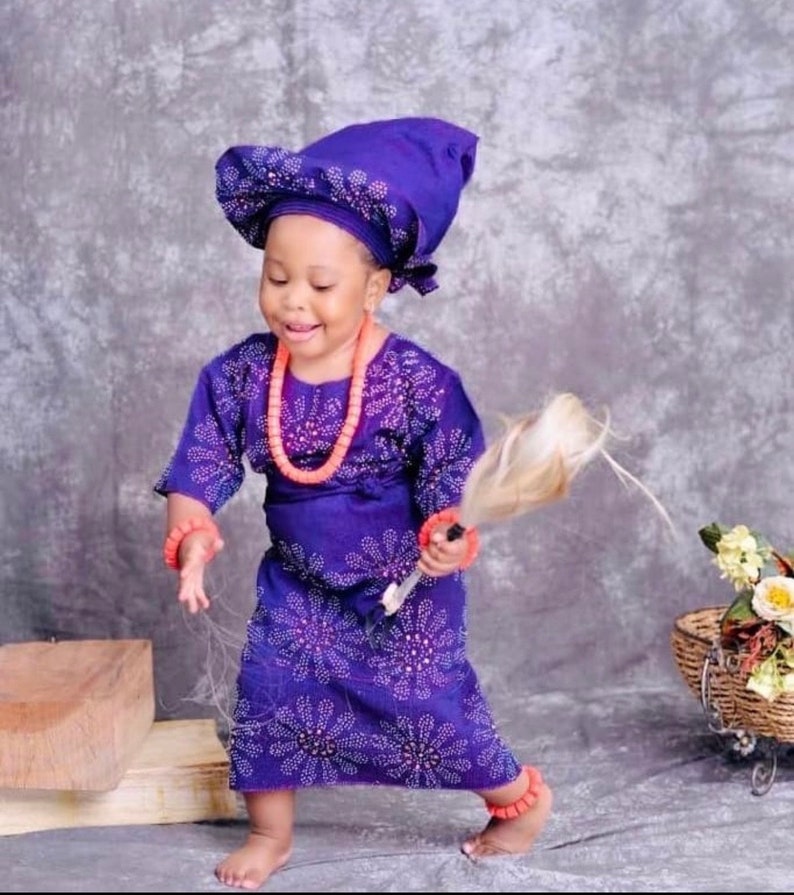 Beautiful African Baby Girl Aso Oke Wear Kids Iro and Buba Kids African ...