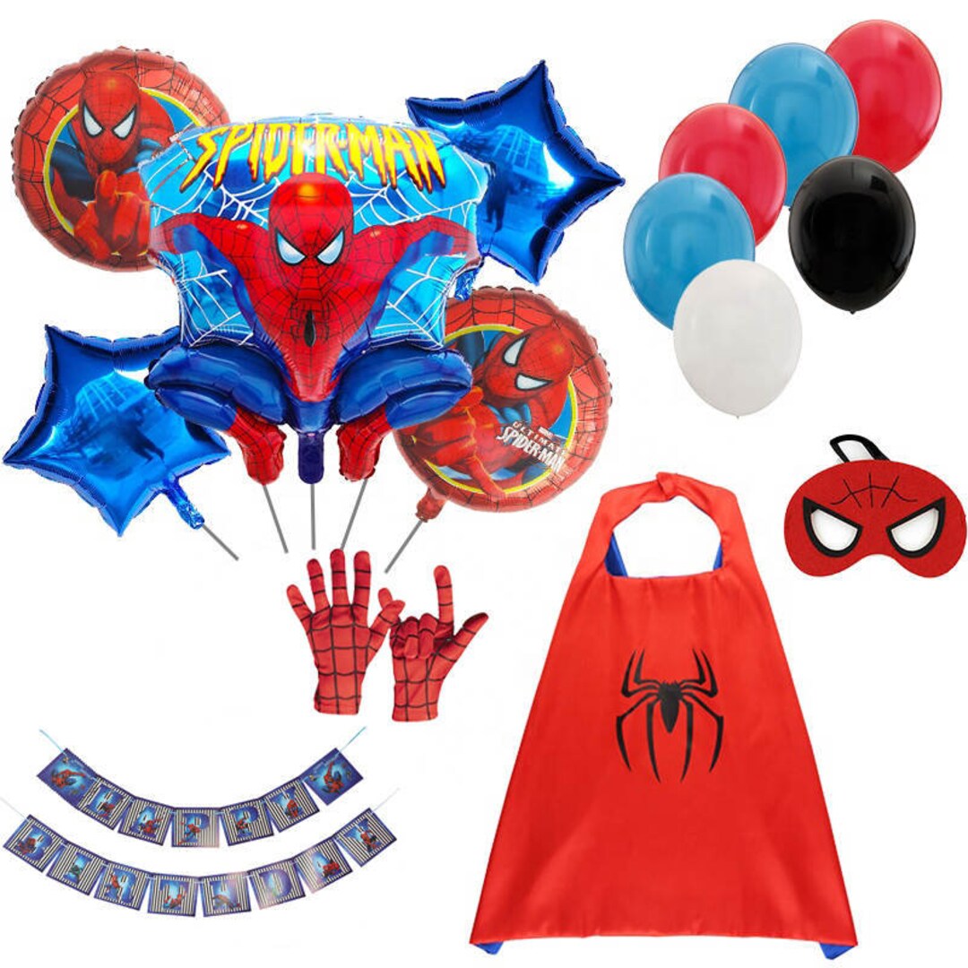 Superhero Spiderman Set for Boys Girls Kids Toddlers Birthday Party ...