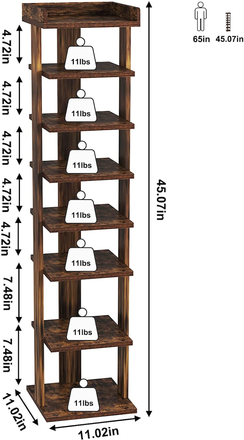 Personalized Shoe Rack Entryway Shoe Tower Vertical Shoe - Etsy