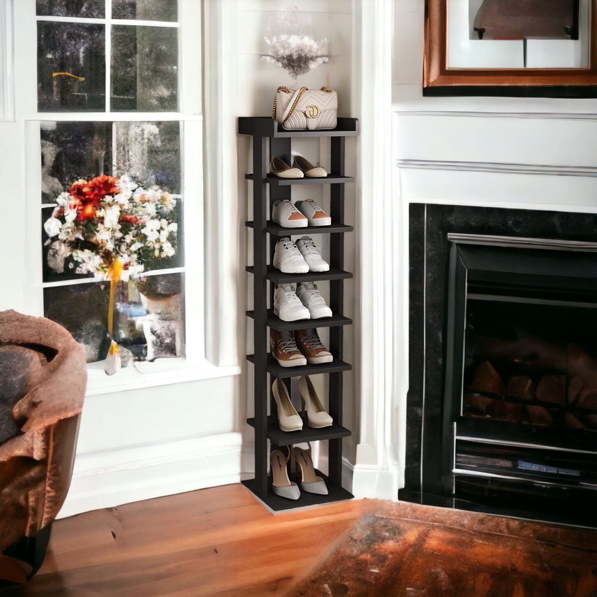 Personalized Shoe Rack Entryway Shoe Tower Vertical Shoe - Etsy