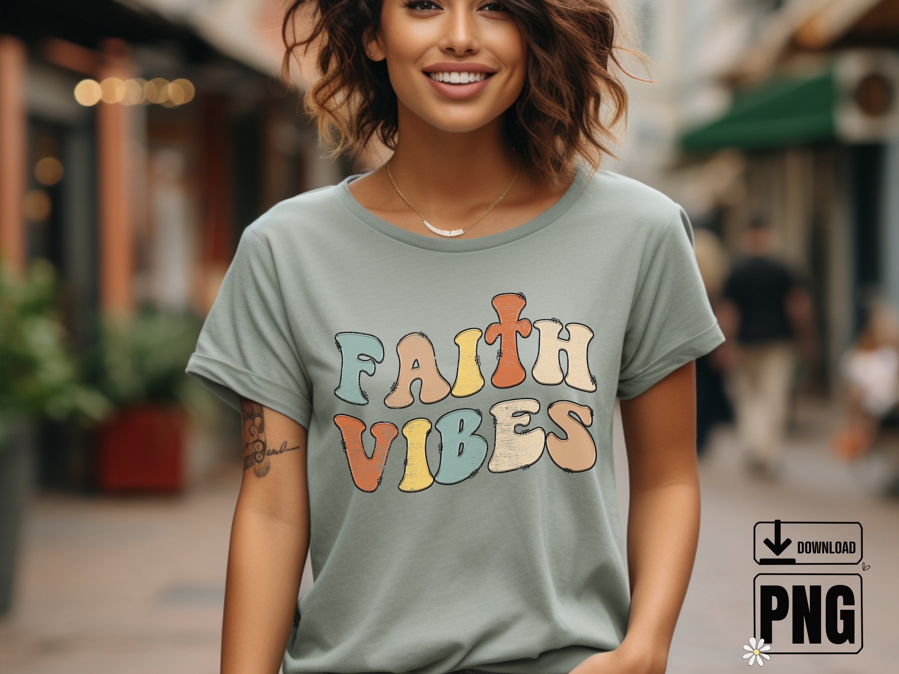 Faith Christian PNG, Faith Vibes Retro, Retro Sublimation Design ...