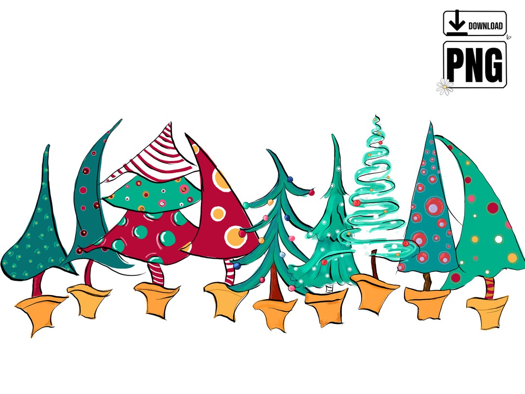 Stylized Christmas Trees Clipart, Modern Trees, Stylized Trees ...