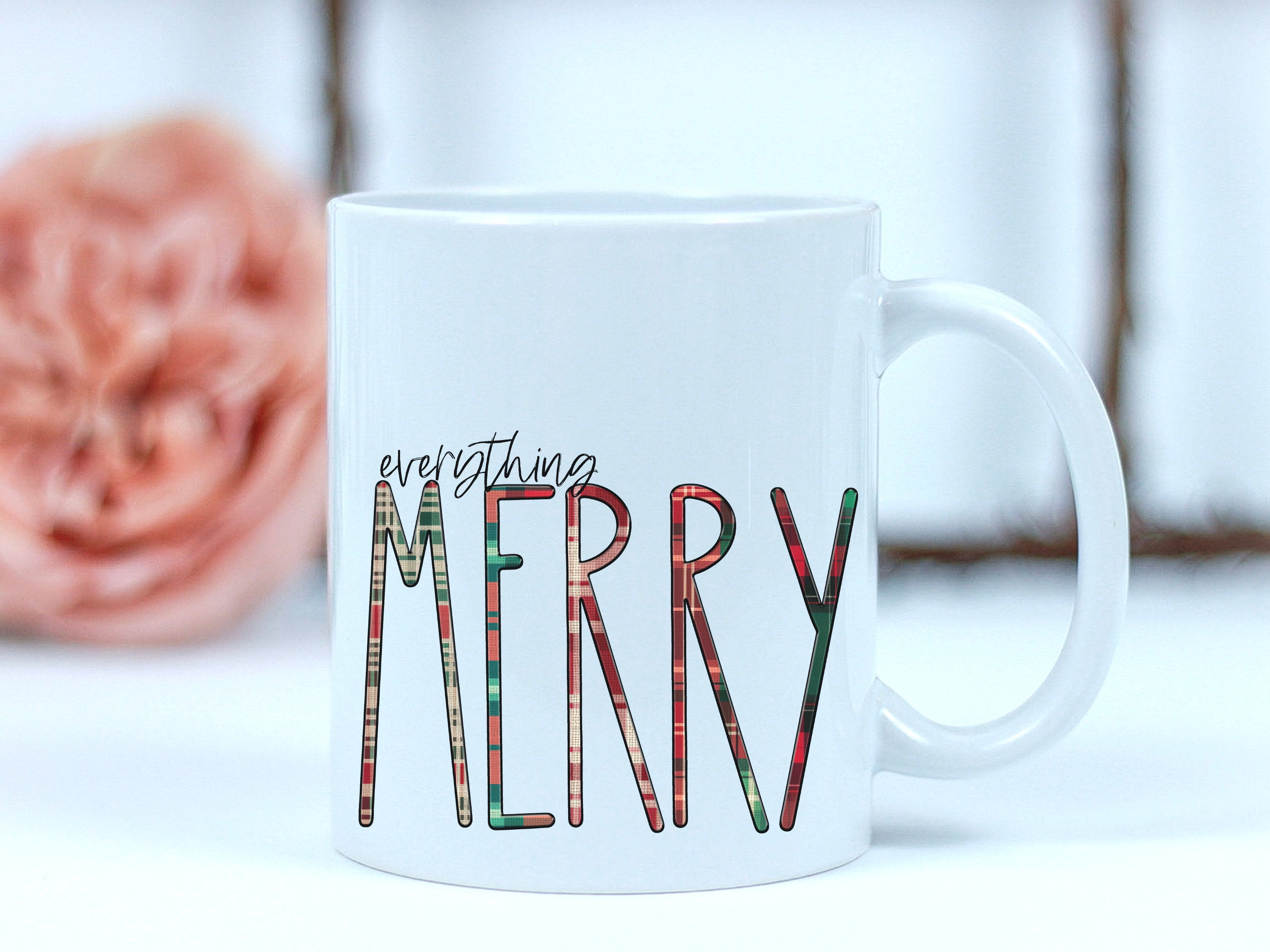 Merry PNG Digital Graphic Design With Christmas Plaids Downloadable ...