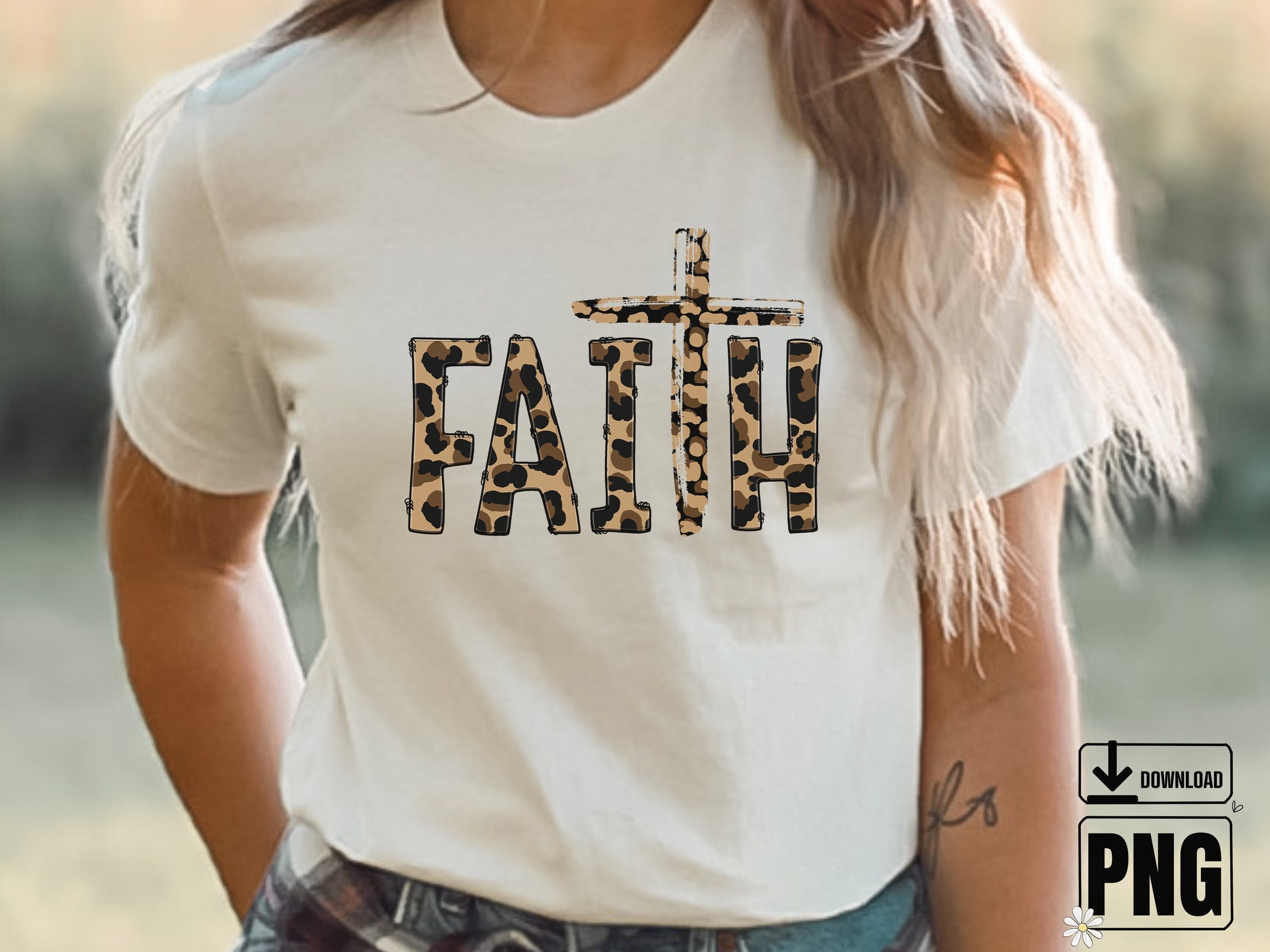 Faith Christian PNG Digital Art File Leopard Printed Cross - Etsy