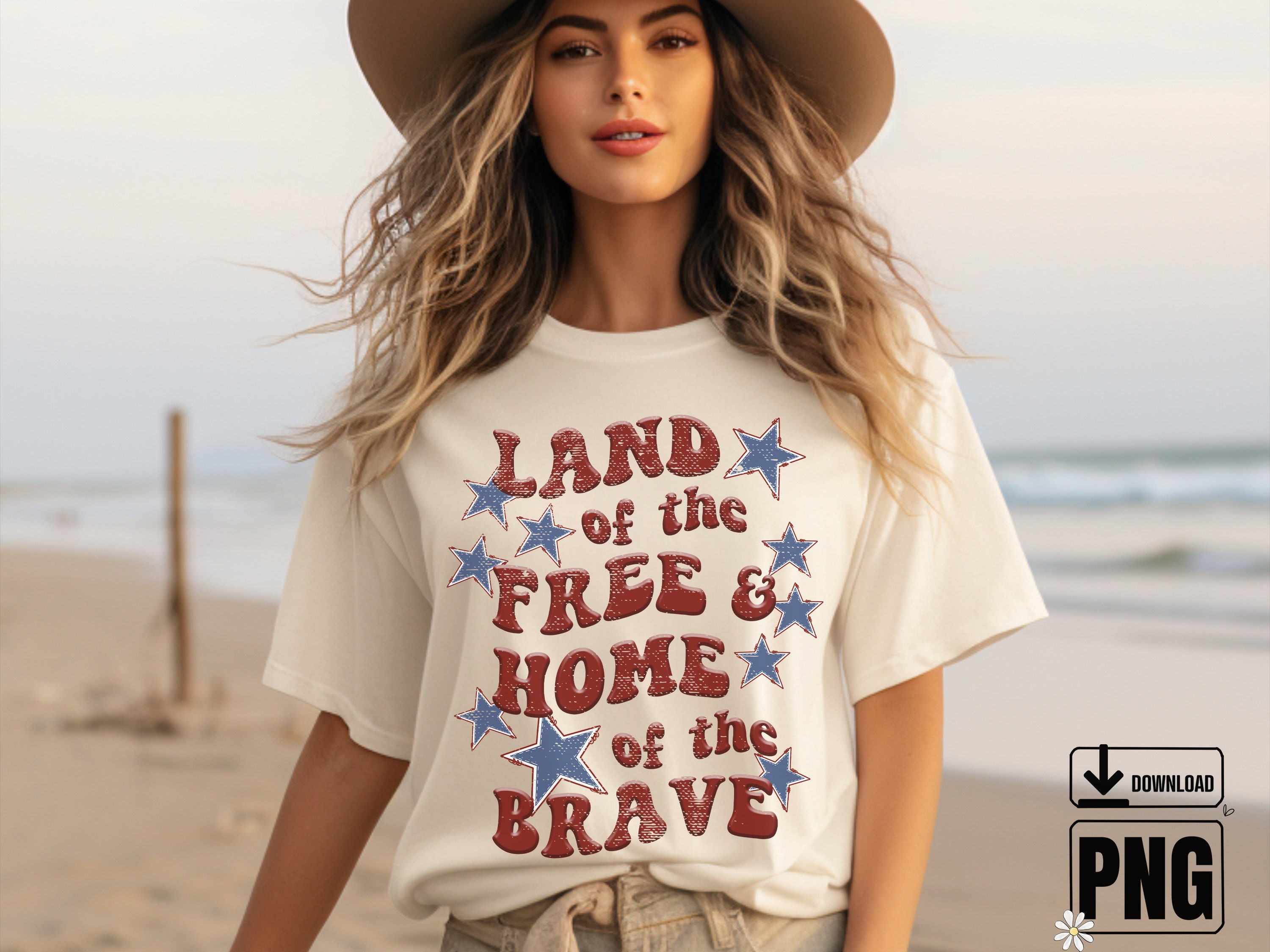Land of the Free and Home of the Brave, PNG, 4th July Digital Graphic ...