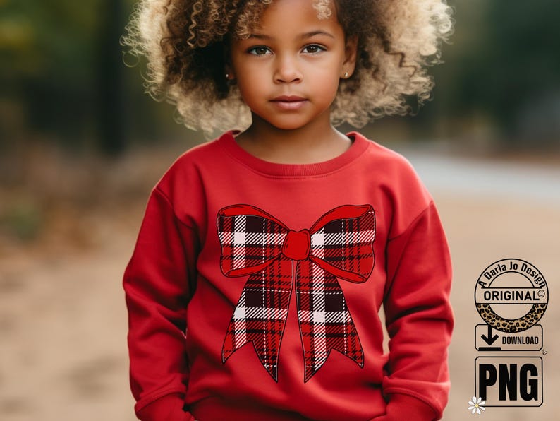 Red Plaid Bow Sublimation PNG | Christmas Coquette Bow Design Digital ...