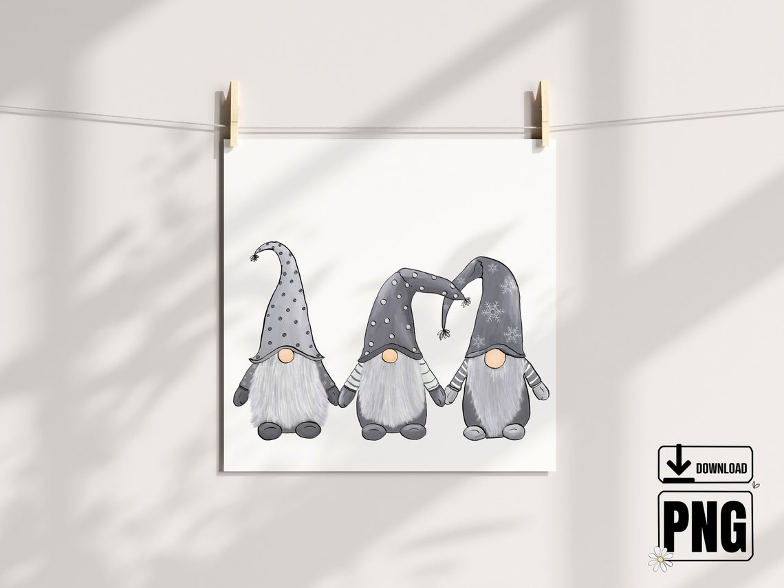 Winter Gnomes Clipart, Christmas Gnomes Clipart, Nordic Gnomes Clipart ...