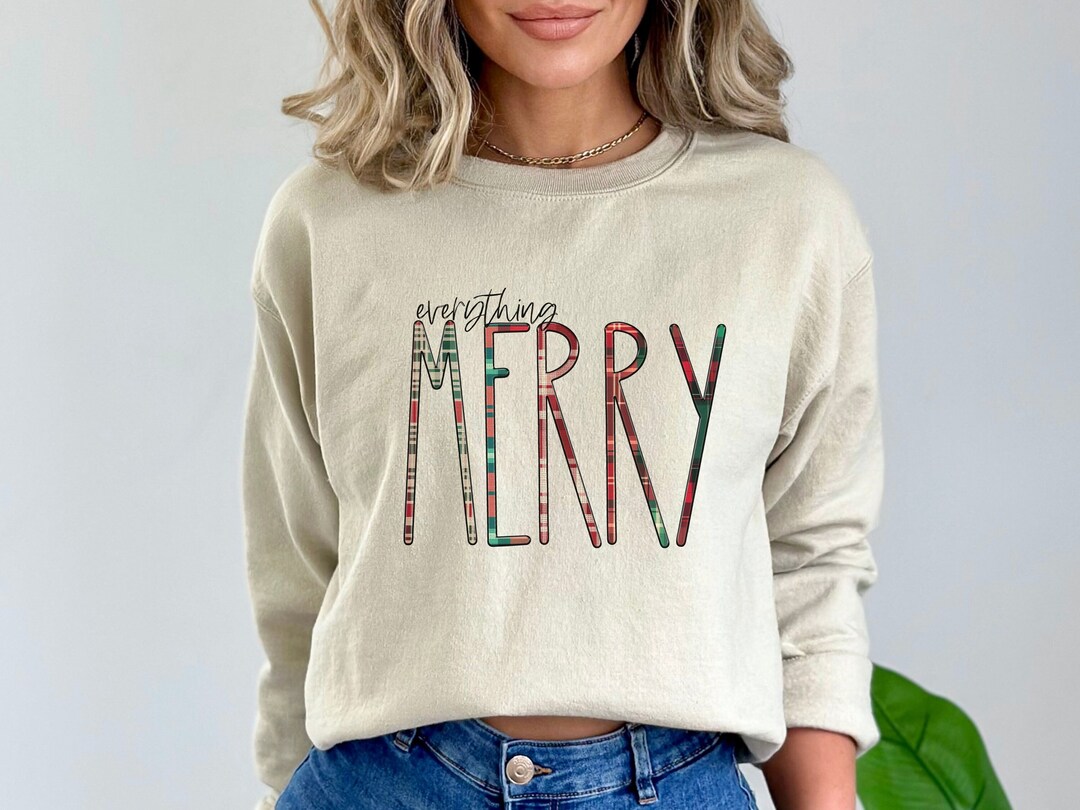 Merry PNG Digital Graphic Design With Christmas Plaids Downloadable ...