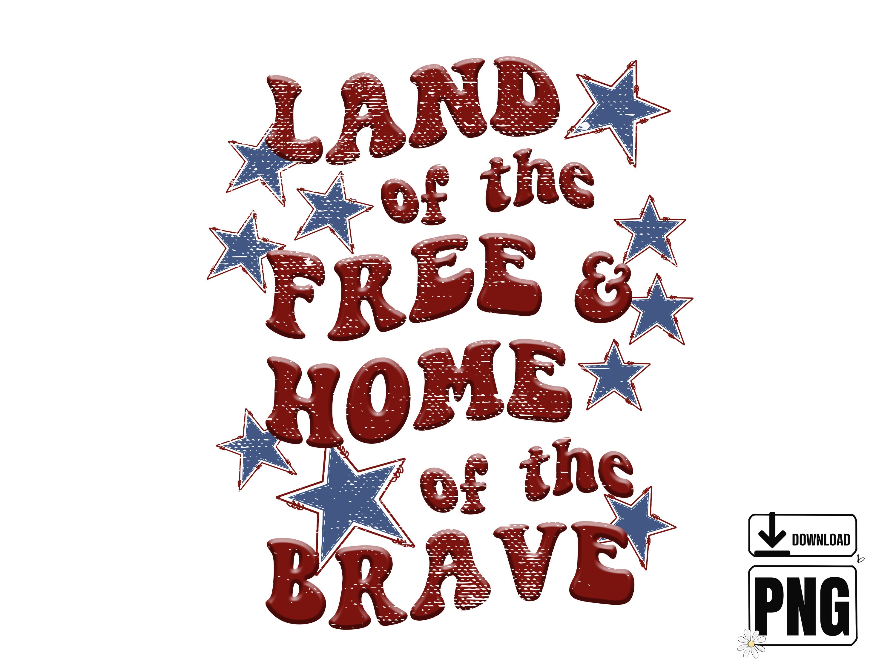 Land of the Free and Home of the Brave PNG 4th July Digital - Etsy