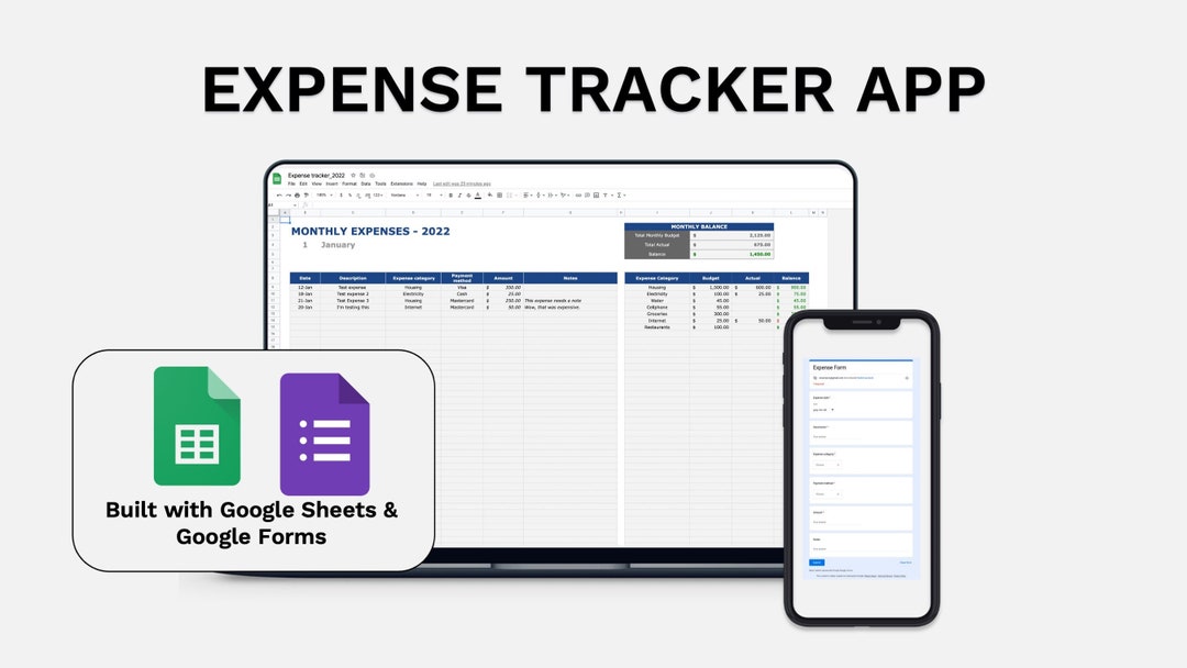 The Expense Tracker App - Expense Log, Googlesheets Expense Tracker ...
