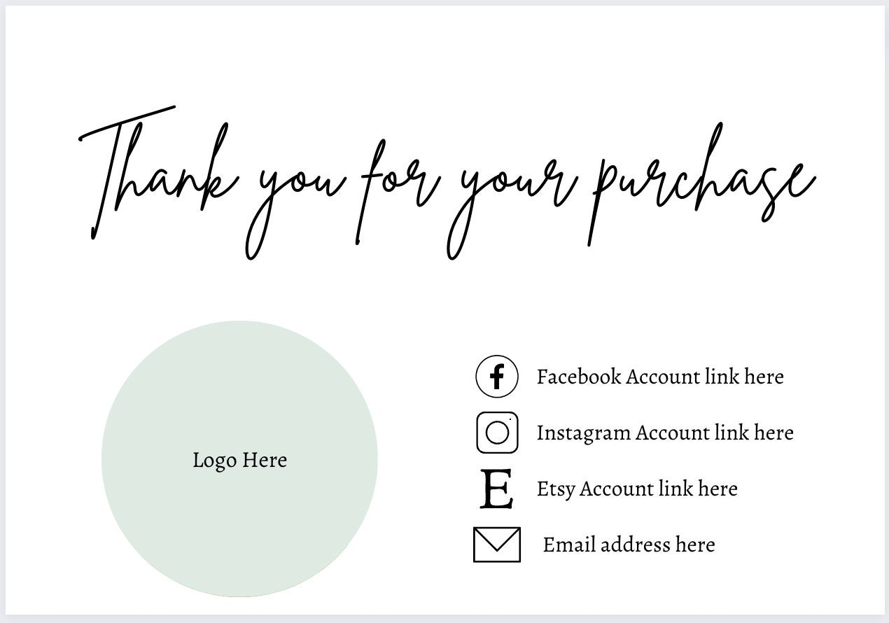 Purchase Thank You Template Canva - Etsy