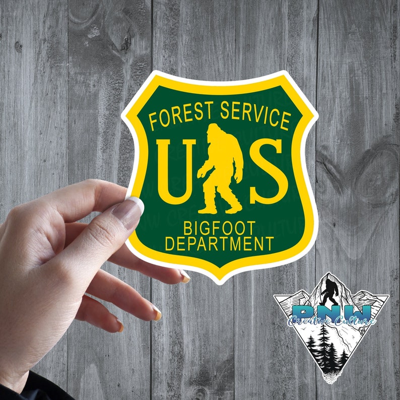 Bigfoot Department, US Forest Service - Sticker - High Quality & Water ...