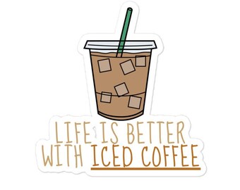 Coffee Sticker Cute Waterproof Sticker for Water Bottle Coffee Stickers ...