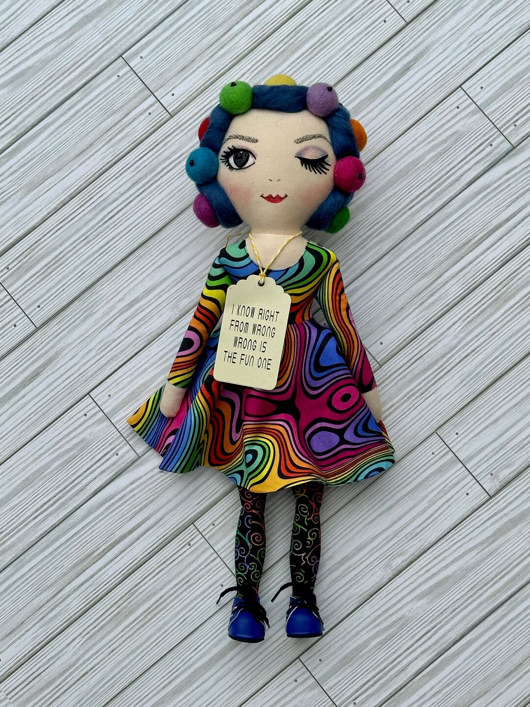 18 i Know Right From Wrong, Wrong is the Fun One Doll, Handmade Doll ...