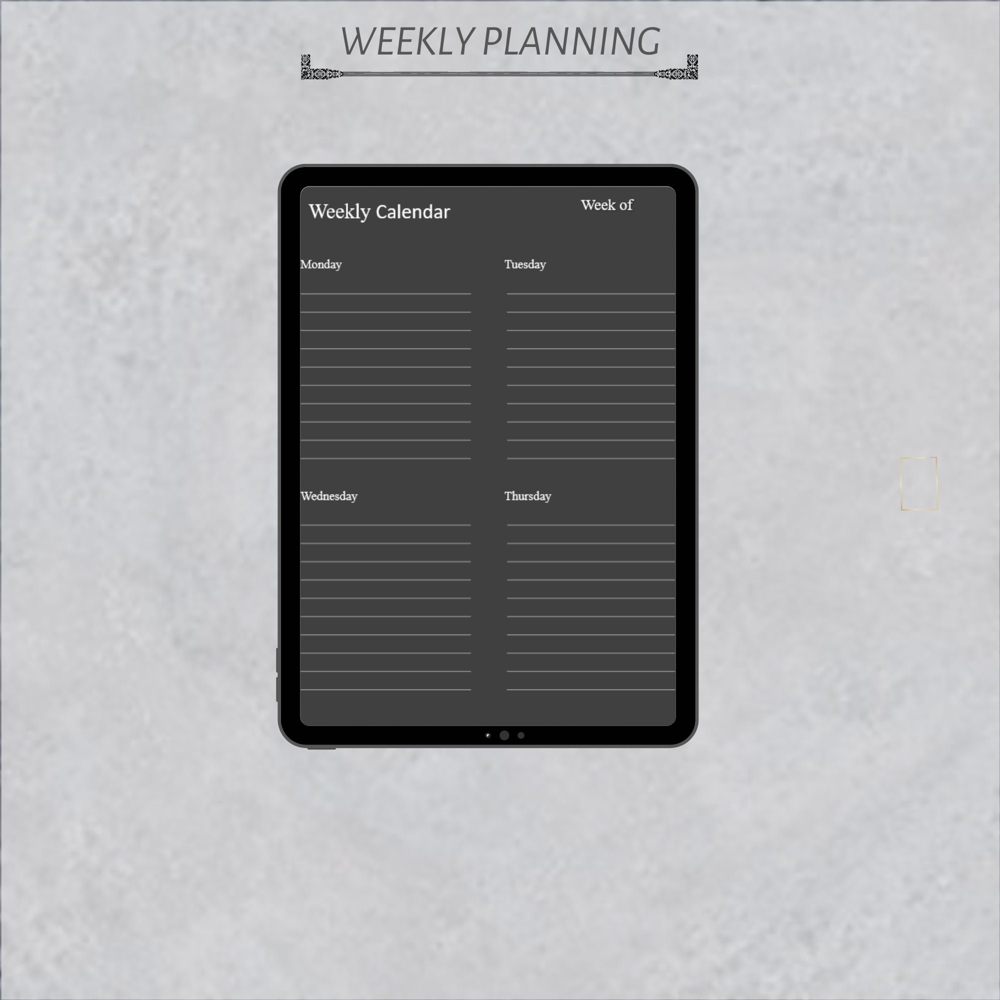 Simple Black Digital Planner, Weekly/monthly/yearly, Goodnotes, iPad ...