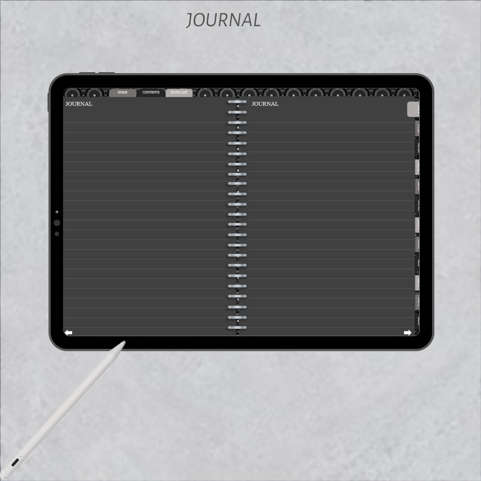 Simple Black Digital Planner, Weekly/monthly/yearly, Goodnotes, iPad ...