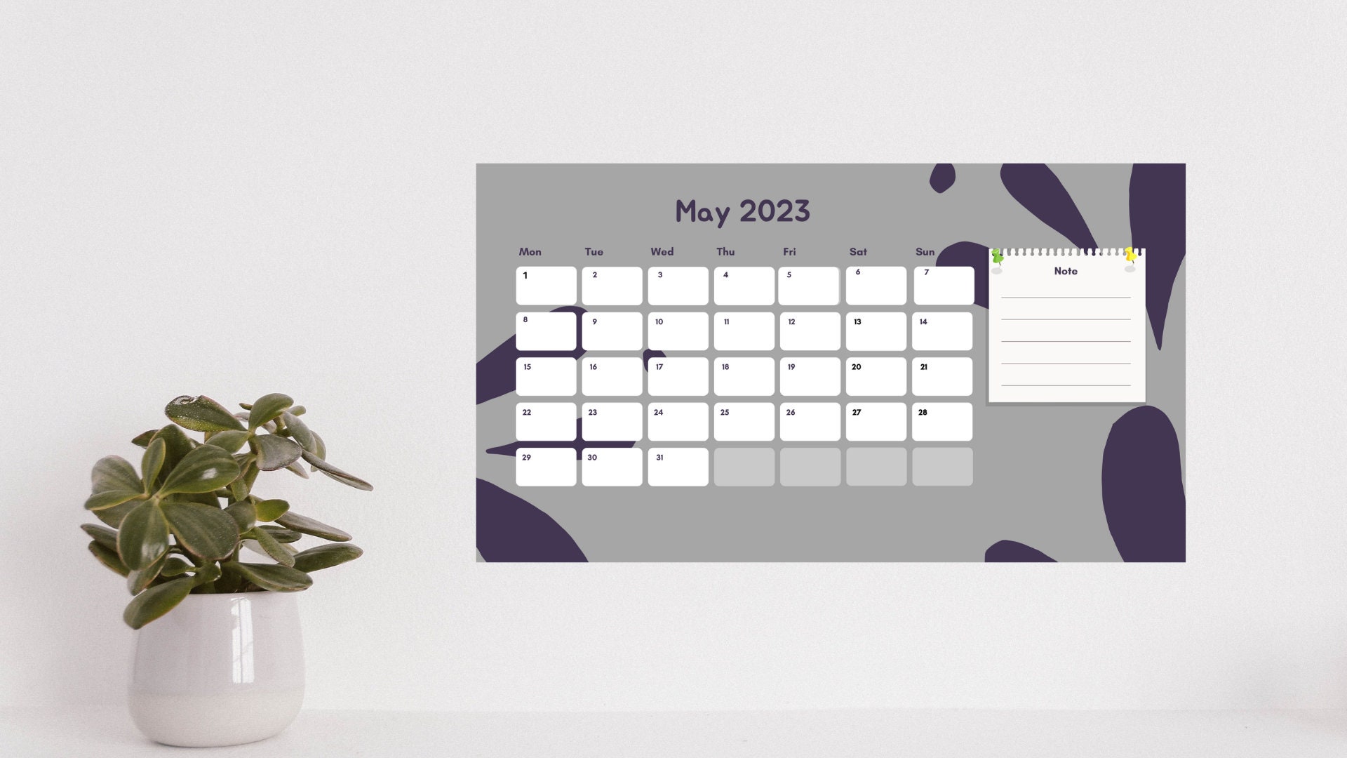 May 2023 Digital Calendar Flower, Instant Download - Etsy