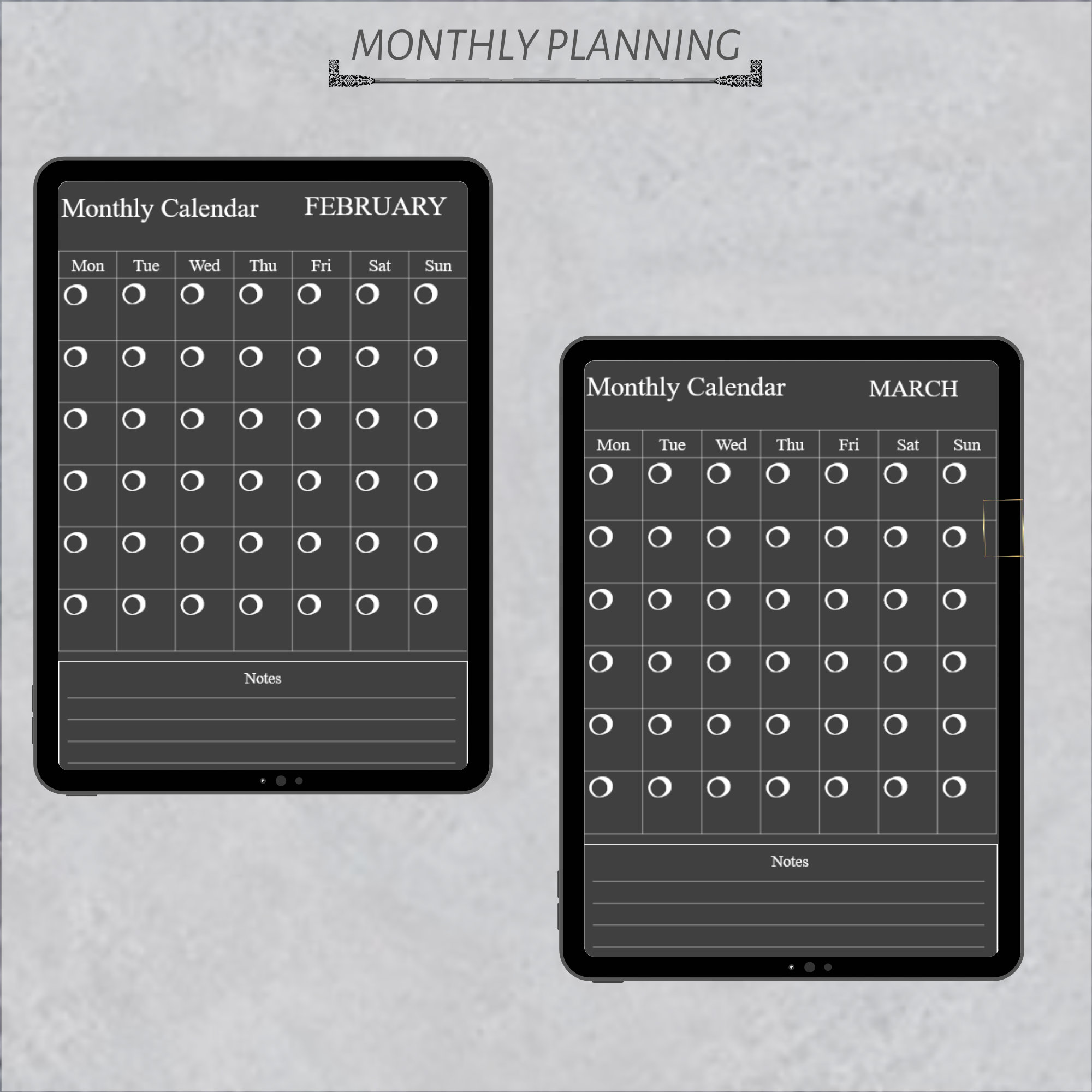 Simple Black Digital Planner, Weekly/monthly/yearly, Goodnotes, iPad ...